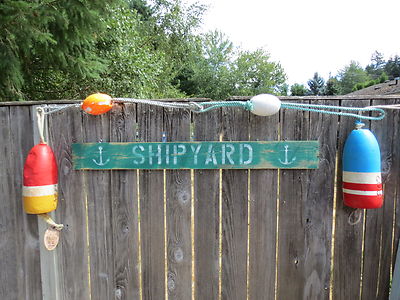 48 INCH WOOD HAND PAINTED SHIPYARD & ANCHOR SIGN NAUTICAL SEAFOOD (# ...