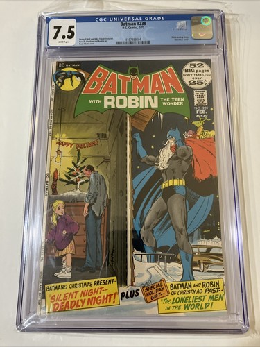 BATMAN #239, DC COMICS, CGC 7.5 WHITE PAGES NEAL ADAMS CHRISTMAS COVER ...