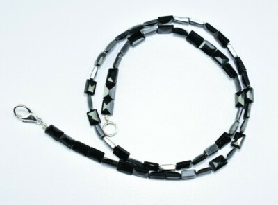 925 Sterling Silver Black Spinal Rectangle Faceted Gemstone Fancy Beads ...