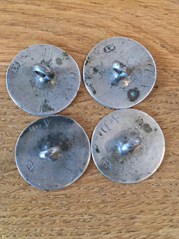 4 ANTIQUE SOLID SILVER BUTTONS | eBay