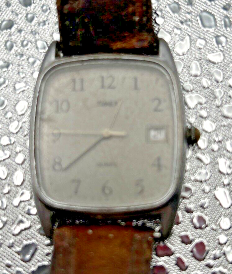 Vintage Timex Quartz Digital Analog Dial Watch T Cell Leather Band
