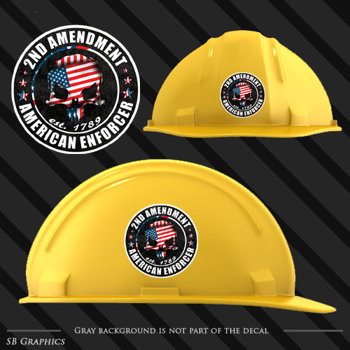 2nd Amendment Hard Hat Sticker / Decal American Rights Gun Helmet ...