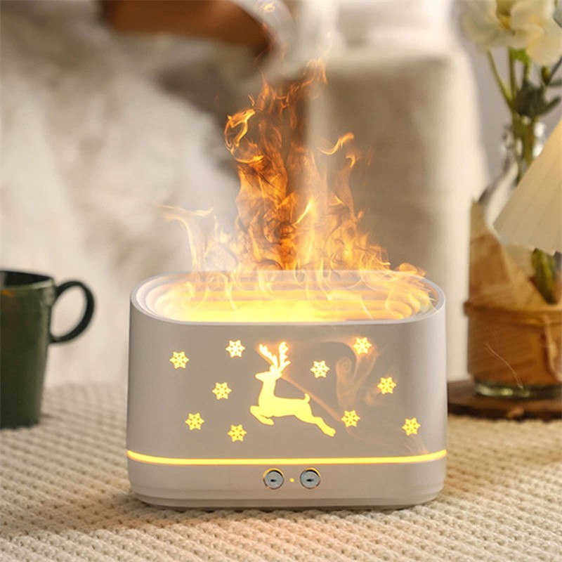 Elk Flame Humidifier Diffuser Mute Household Atmosphere Lamp Home ...