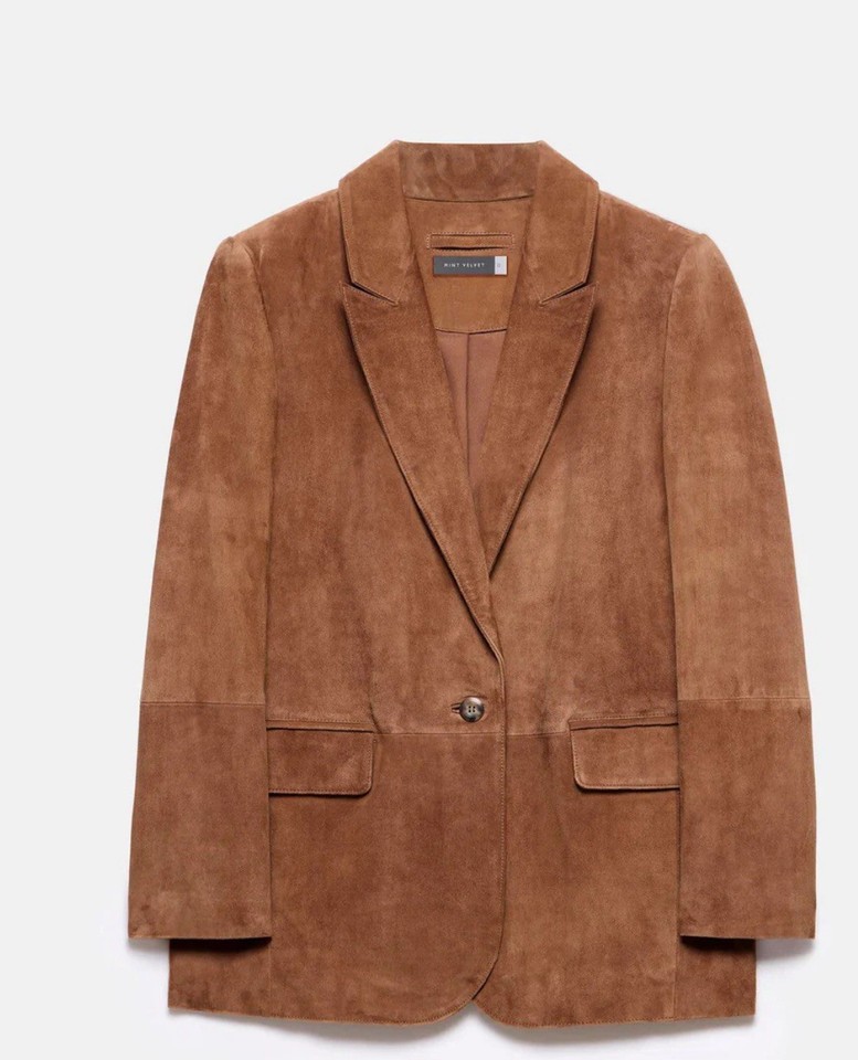 Mint Velvet Tan suede Jacket size M | eBay UK
