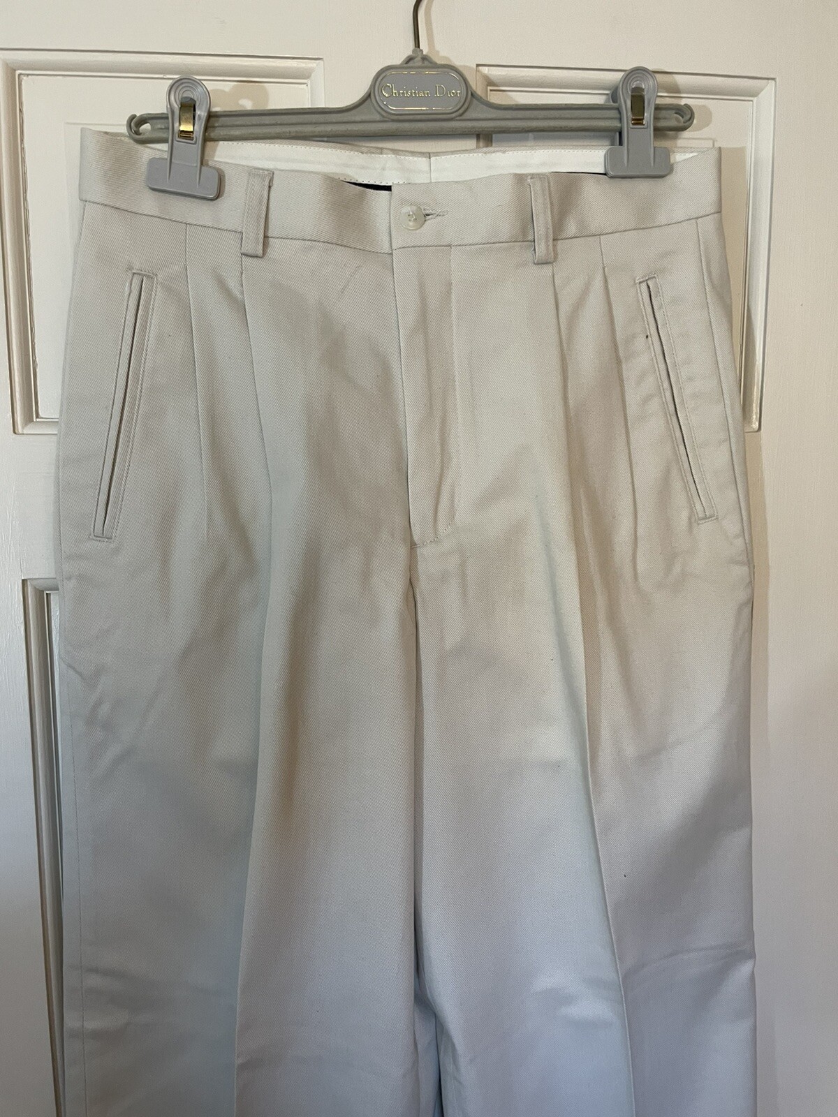LIZ CLAIBORNE ELEMENTS MENS CUFFED IVORY PLEATED PANTS - SIZE 32r 0952 ...