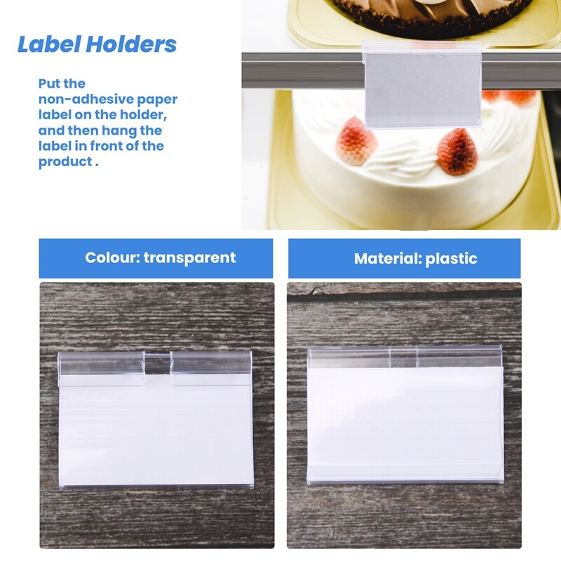 50Pcs Clear Plastic Label Holder Price Tag, Shelf Label Clip ...