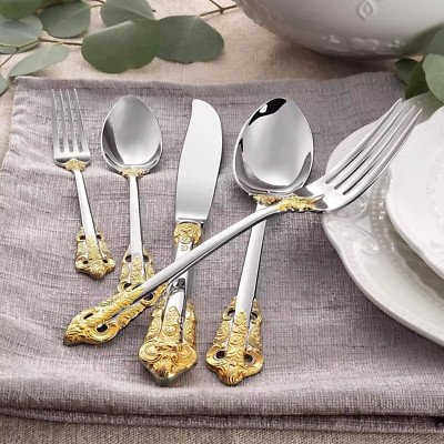 Luxury 30 Pieces Silverware Set, Royal Flatware Set Premium 304 ...