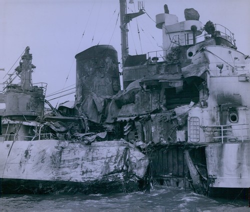 1960 US Coast Guard Cutter EASTWIND Collision with Tanker Press Photo ...