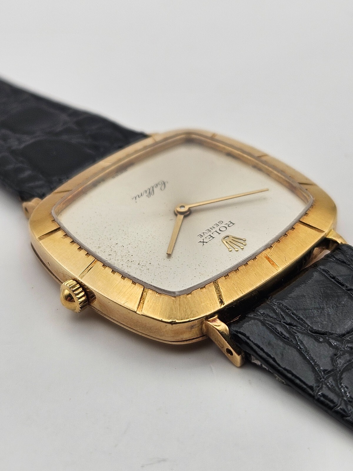 Vintage Rolex Cellini Tank 4084 70s Manual Wind 18K Yellow Gold ...