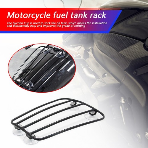 ­Black Motorcycle Fuel Tank Rack Luggage Holder Retro Style Baggage ...