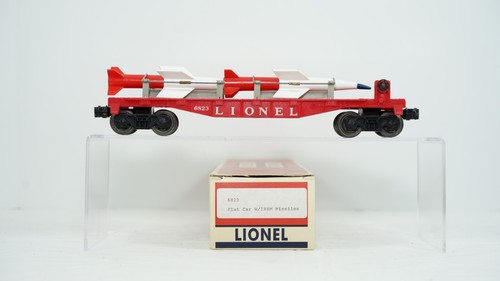 Lionel Lines O Scale Flat Car 6823 w/ IRBM Missiles & Reproduction Box ...