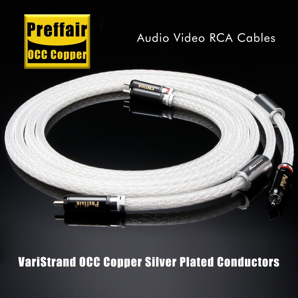 6AG Pair HiFi Audio Cable Silvered RCA Plug Varistrand Signal ...