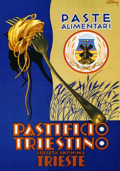 PASTA Italian Spaghetti Kitchen Art Vintage Italy Food Ad Poster Repro ...