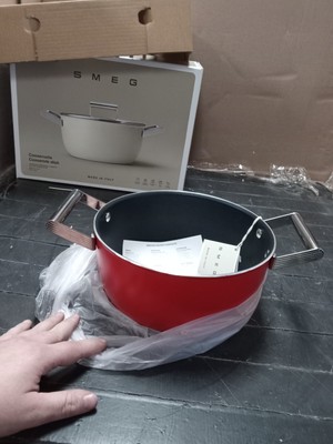 Smeg Cookware 50's Style Non-Stick Casserole Dish with Lid Red, 5-Quart. | eBay