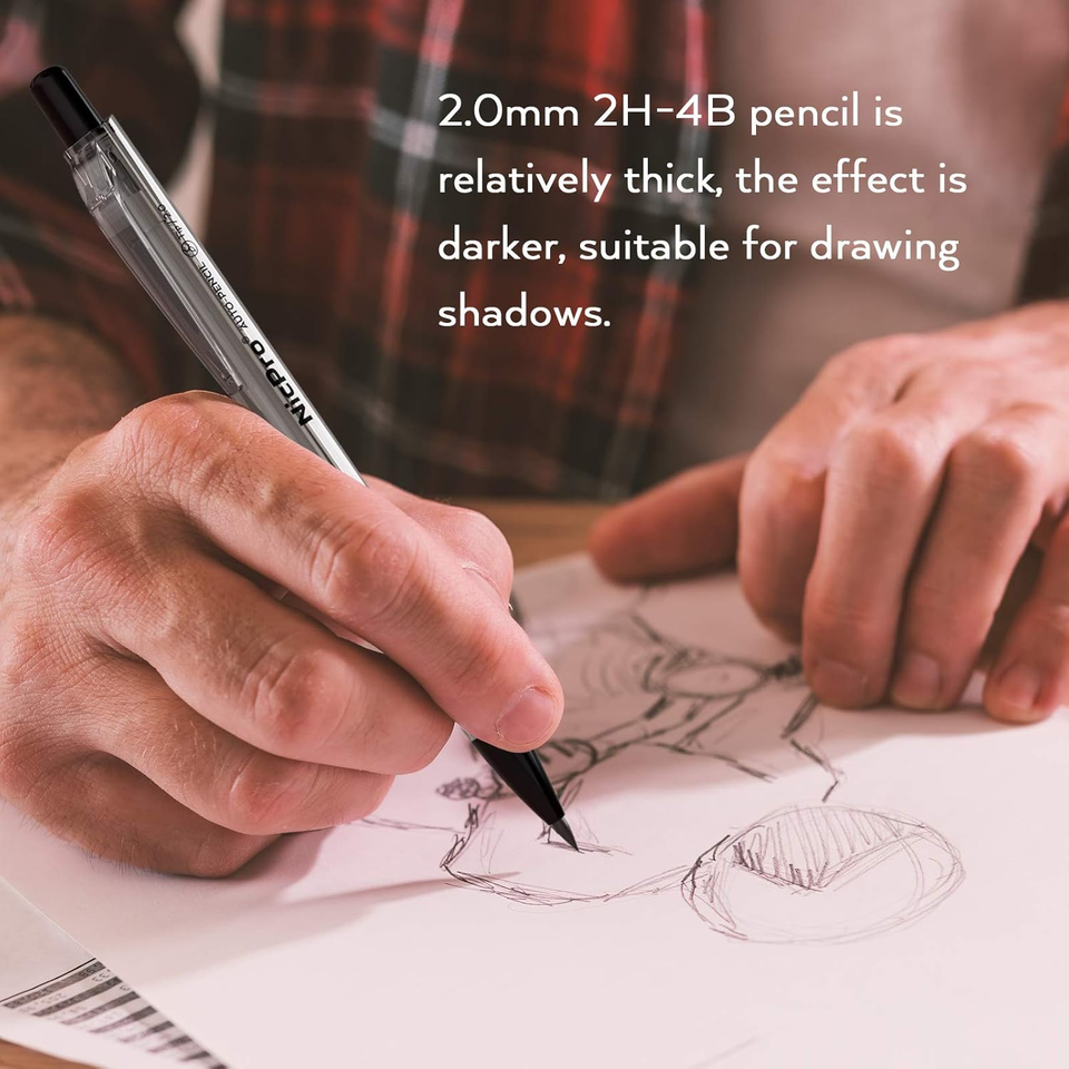 6 PCS Art Mechanical Pencils Set with Case, Drafting Pencil 0.3 & 0.5 ...