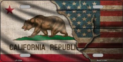 California American Flag License Plate Metal Sign Plaque Art Wall Decor ...