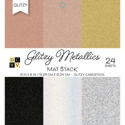 Glitzy Metallic Mat Stack 6" x 6" Inch Cardstock Paper Pad 24 Sheets by ...