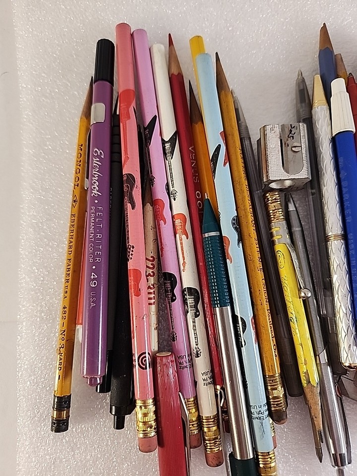 Pens & Pencils Advertising & Miscellaneous Estate Sale Lot Junk Drawer ...