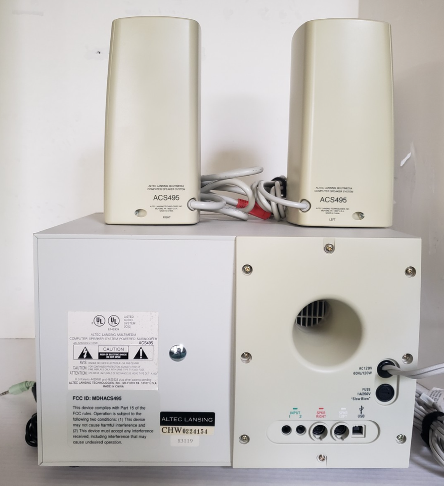 Altec Lansing ACS495 Desktop Speakers with Powered Subwoofer - White | eBay