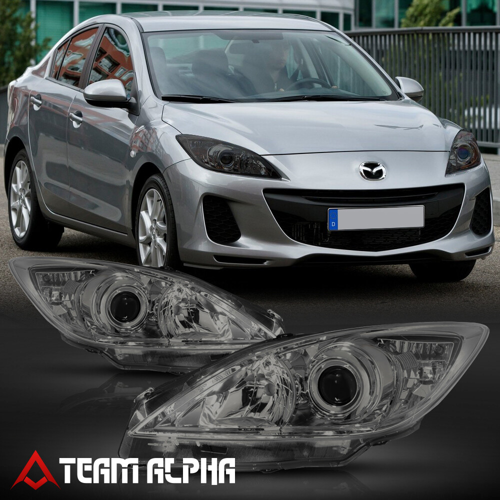 Fits 2010-2013 Mazda 3 Mazda3 [Chrome/Smoke] Crystal Corner Projector ...