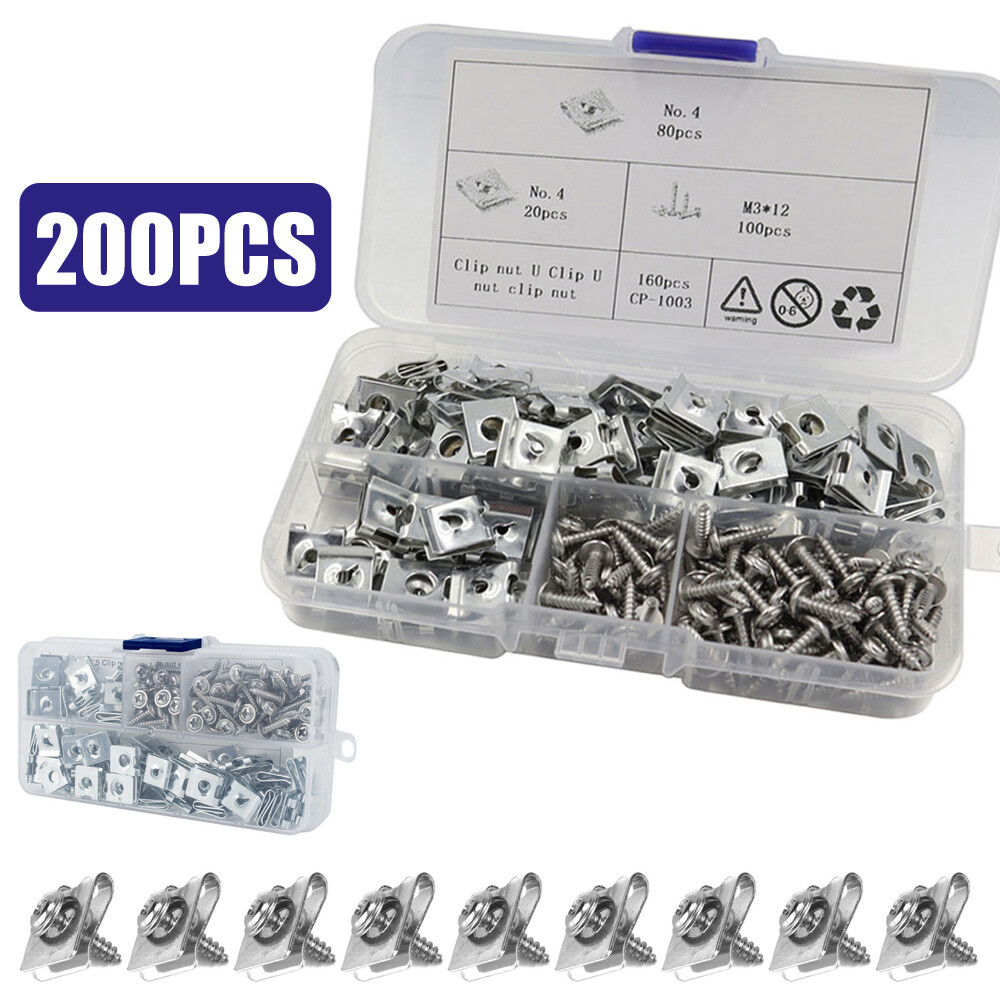 U Nuts Self Tapping Screw Spire Clips Kit Interior Trim Panel Speed ...