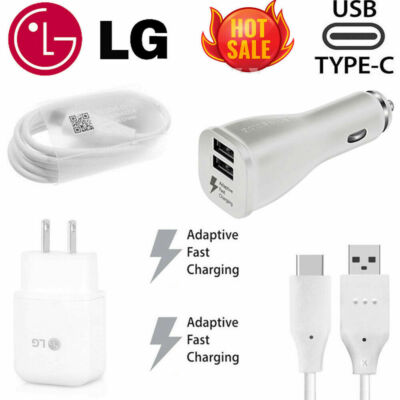 Original LG Rapid Fast Wall Charger +Type C Cable For LG G5 G6 G7 G8 ...