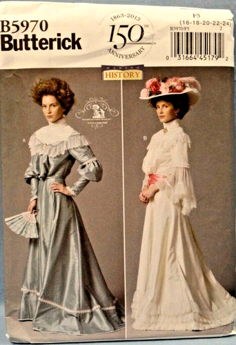 BUTTERICK PATTERN 5970 TOP SKIRT HISTORICAL MISSES SIZES 16 18 20 22 24 ...