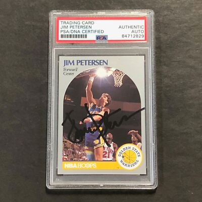 1989-90 NBA Hoops #117 Jim Petersen Signed Card PSA Slabbed Warriors | eBay