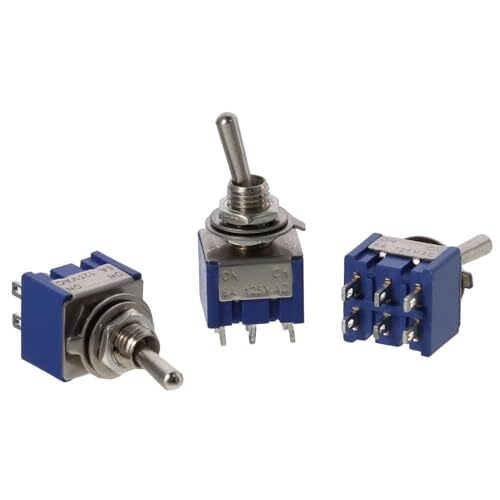 10 Pcs Mini Toggle Switch2 Pin 2 Position 6A 125V AC Instrument Toggle ...