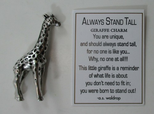 H2 ALWAYS STAND TALL giraffe Pocket charm figurine Ganz miniature be ...