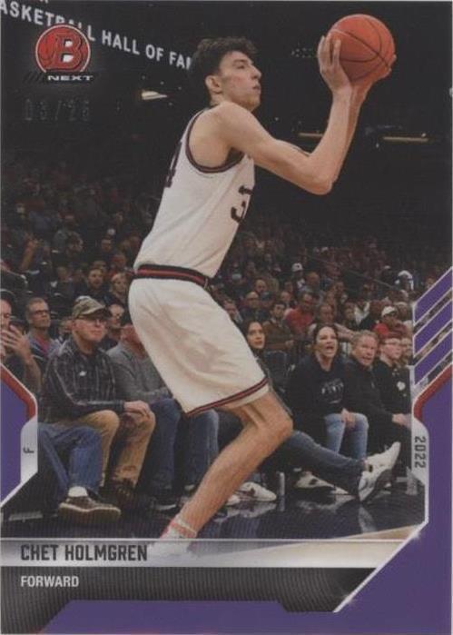 2021-22 Bowman Next - Chet Holmgren #34 Purple /25 (RC) for sale online ...