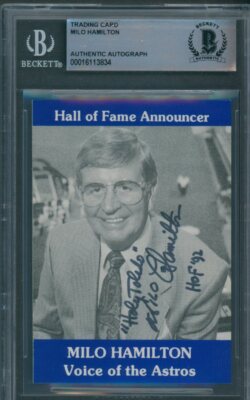 Milo Hamilton Signed Trading Card Beckett Authentic Autograph *3834 | eBay