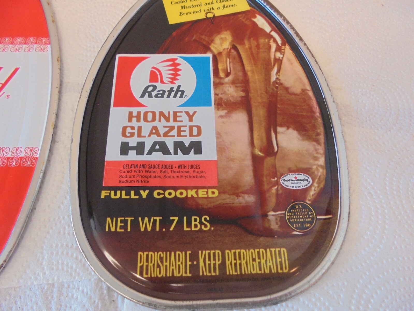 2 metal lids rath honey glazed & tend'r n mild ham waterloo iowa ...