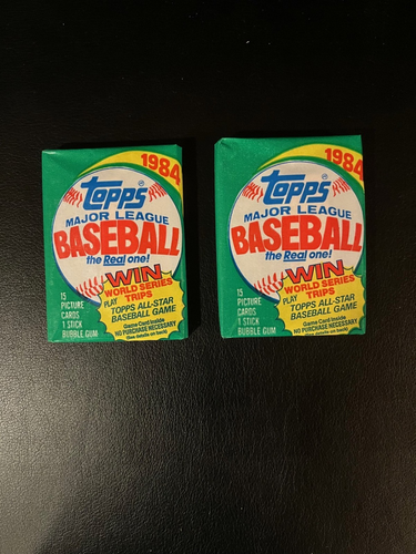 TWO - 1984 TOPPS BASEBALL UNOPENED WAX PACKS | eBay