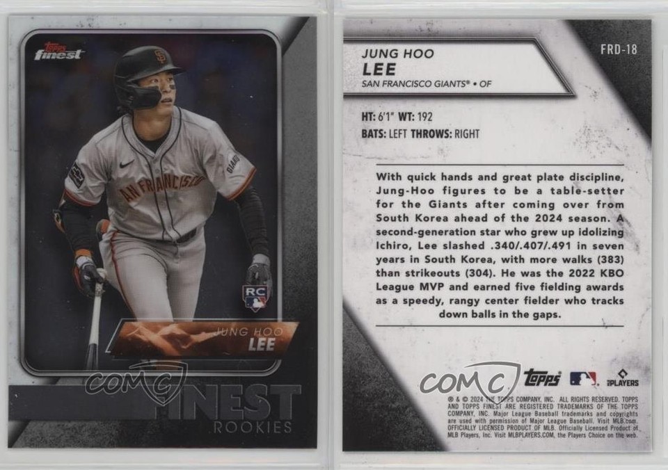 2024 Topps Finest Rookies Design Variation Jung-Hoo Lee #FRD-18 1n9r | eBay