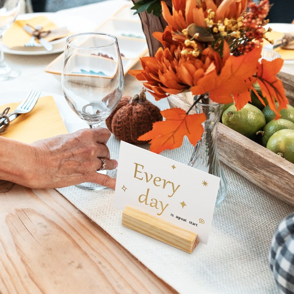 30 Pcs Wood Sign Holders Wooden Block Stands Menu Stands Photo Stands ...