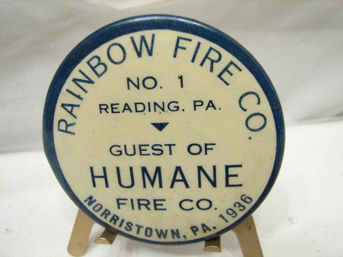Reading Pa Rainbow Fire Co Norristown Advertising Pocket Mirror Ad ...