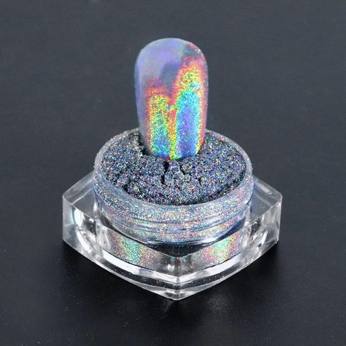 Silver Holographic Nail Powder Glitter Rainbow Nails Holo Effect Dust 2 ...