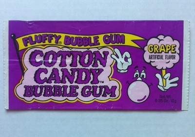 Vintage 1991 Amurol COTTON CANDY Bubble Gum Wrapper candy container ...