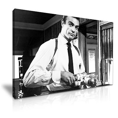 SEAN CONNERY 007 James Bond Stretched Canvas Print Wall Art Home Deco ...