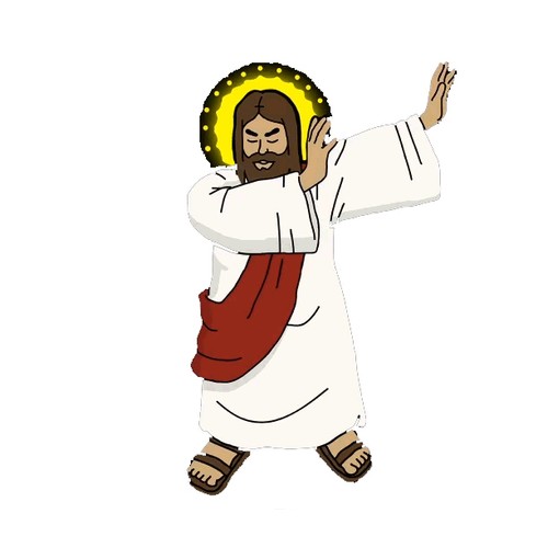 Jesus dabbing, Diecut vinyl adhesive sticker 100x155mm | eBay