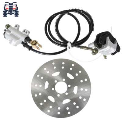 Rear Hydraulic Brake Master Caliper Assembly+Disc Rotor Kit For ATV Go ...