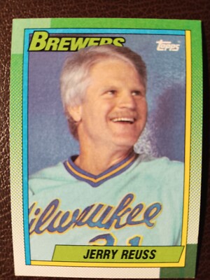 JERRY REUSS MILWAUKEE BREWERS 1990 TOPPS BASEBALL CARD #424 | eBay
