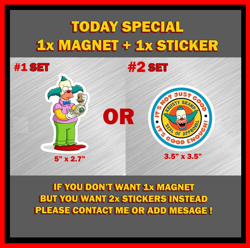 Simpsons Krusty Brand Seal of Approval Stickers Magnets | eBay