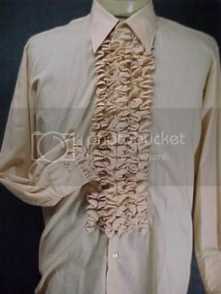 VINTAGE RUFFLED TUXEDO TUX SHIRT RETRO SHRIMP - DUSTY ROSE MADE IN USA ...