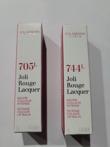 Clarins Joli Rouge Lacquer Lip Balm Full Size NIB #705L Soft Berry or ...