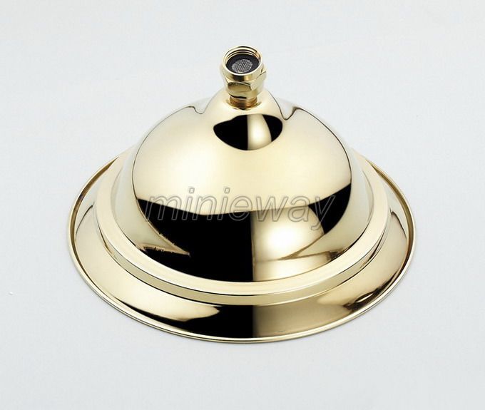 Bathroom 8" inch Round Gold Color Brass Bathroom Rain Shower Head ...