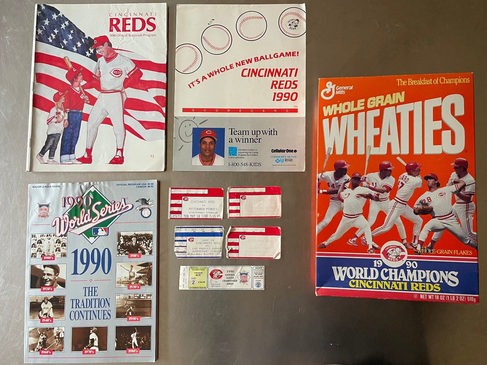 Cincinnati Reds 1990 Lot - 9 Items - Stubs Programs NLCS World Series ...