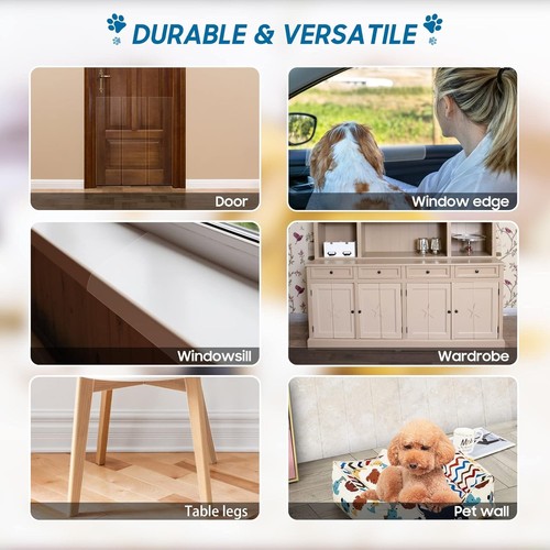 Door Protector from Dog Scratching, Clear Heavy Duty Flexible Door Claw ...