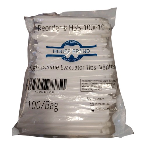 500 Vented HVE High Volume Evacuation Saliva Suction Tips Dental ...
